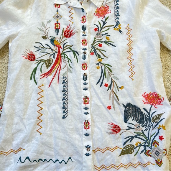 Johnny Was | Tops | Johnny Was Watipaso Linen Shirt | Poshmark